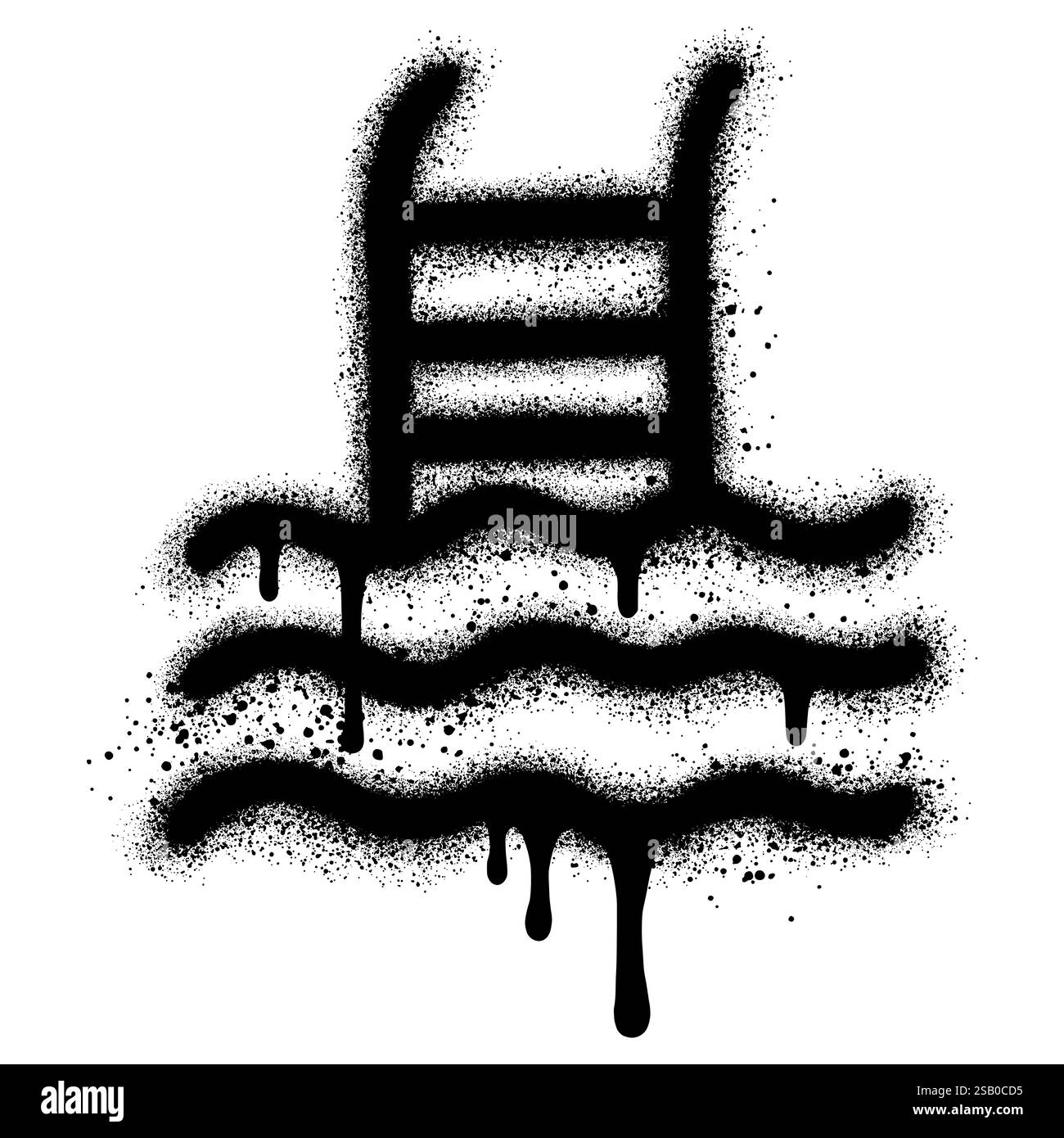 swimming pool graffiti with black spray paint. vector illustration ...