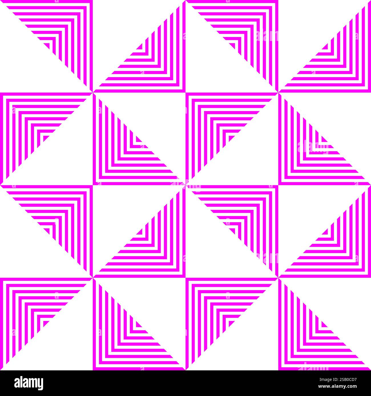 Seamless vector pattern with striped triangle pinwheel cheater quilt ...