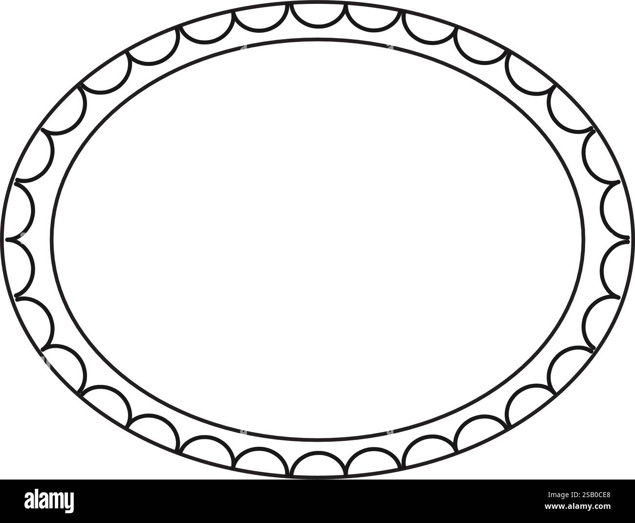 Oval border basic shapes monogram frame Oval border basic shapes ...