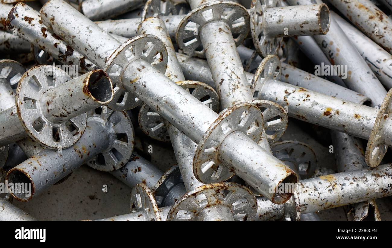 Pipes used for fastening wooden beams in concrete construction. Pipes ...