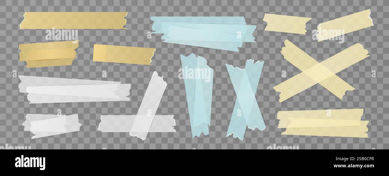 Set of isolated sticky stripes, duct tapes. Vector Stock Vector Image ...