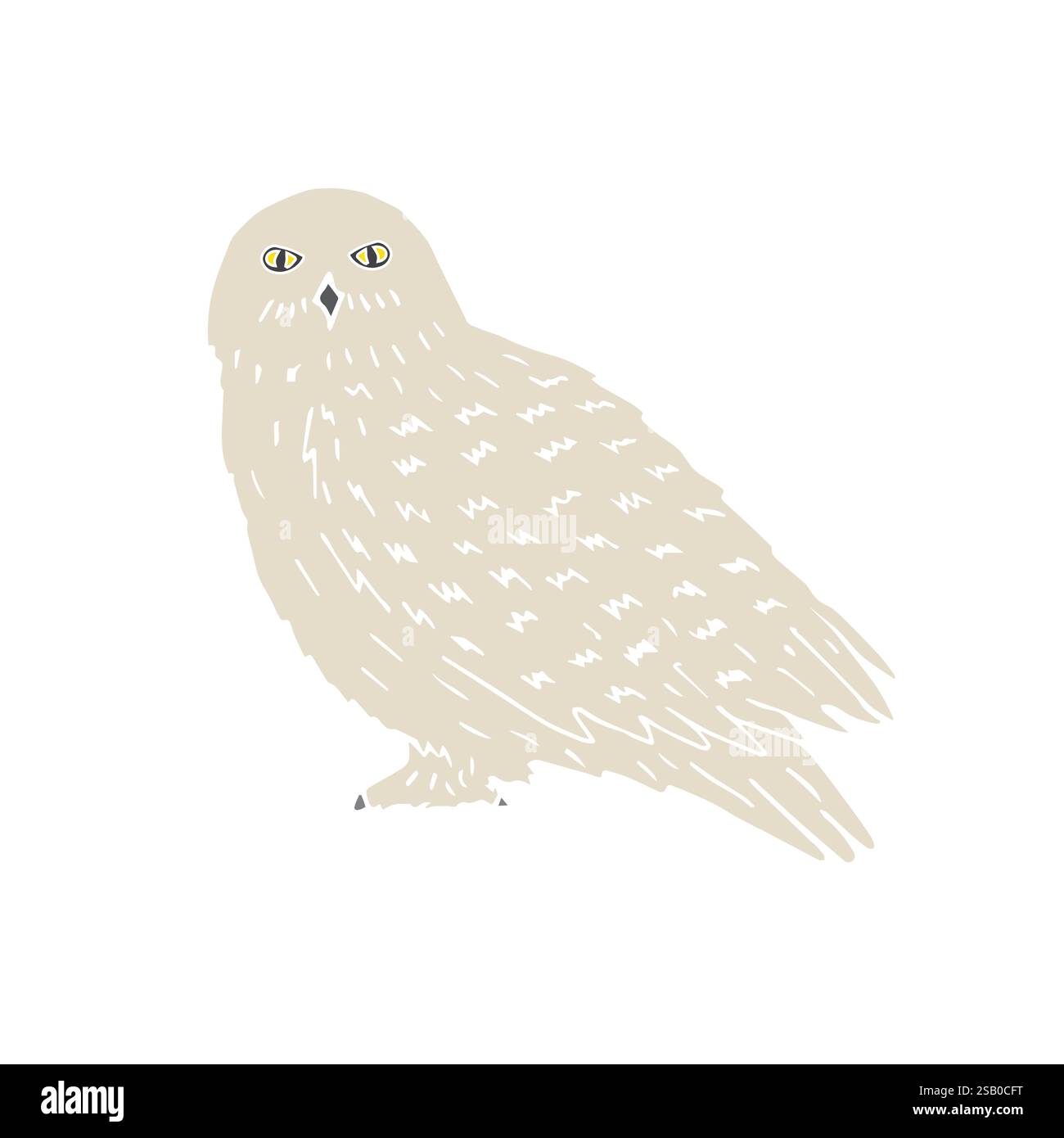 Vector hand drawn doodle sketch polar snowy owl isolated on white background Stock Vector Image ...
