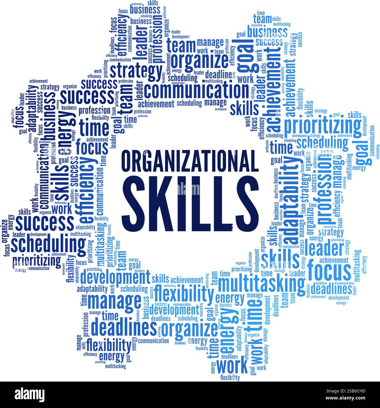 Organizational Skills word cloud conceptual design isolated on white ...