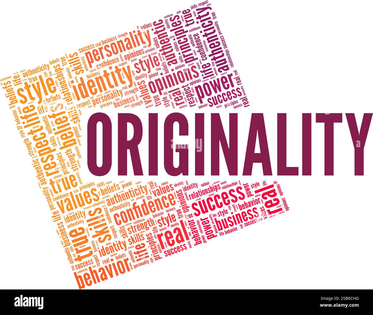 Originality word cloud conceptual design isolated on white background ...