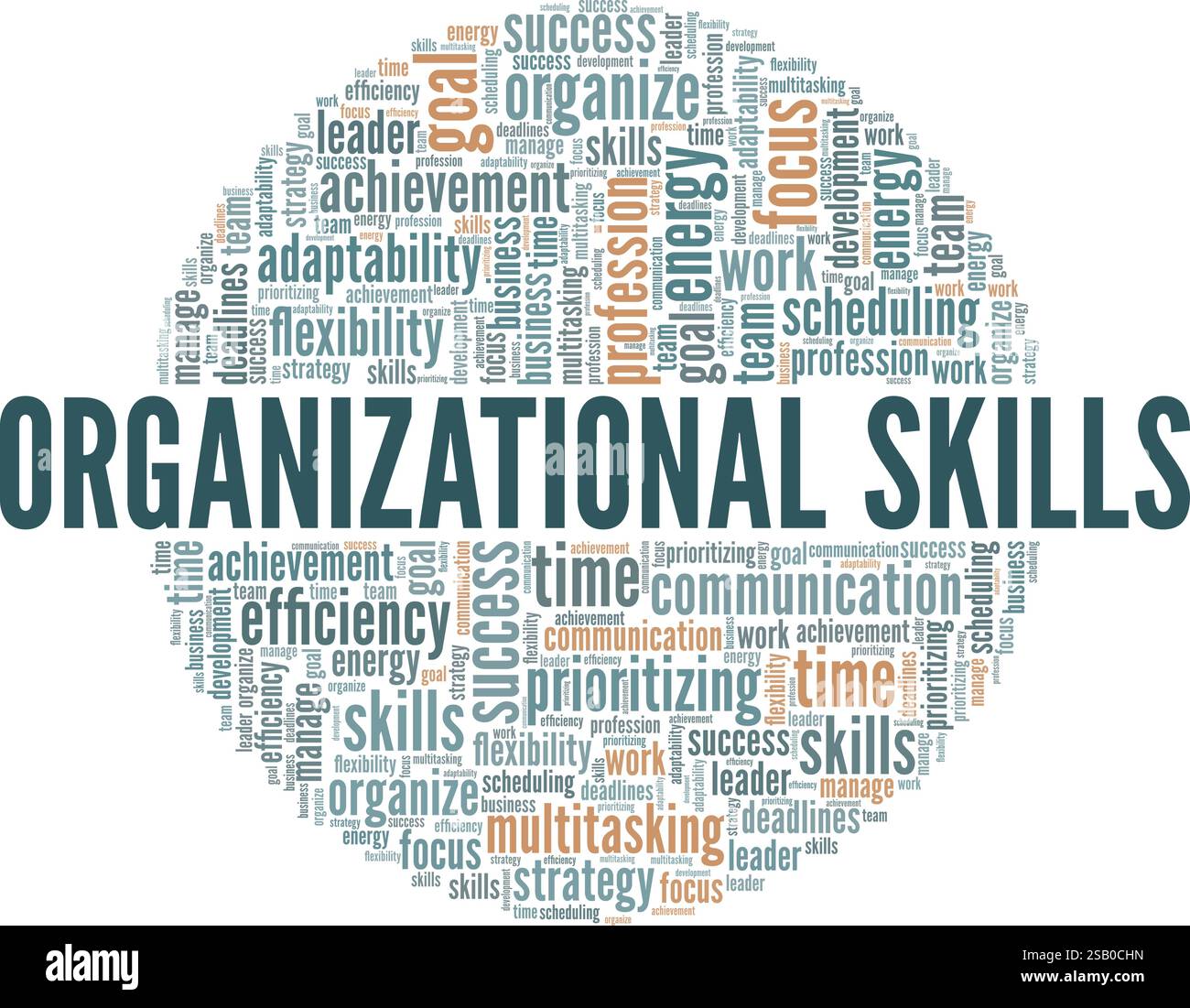 Organizational Skills word cloud conceptual design isolated on white ...