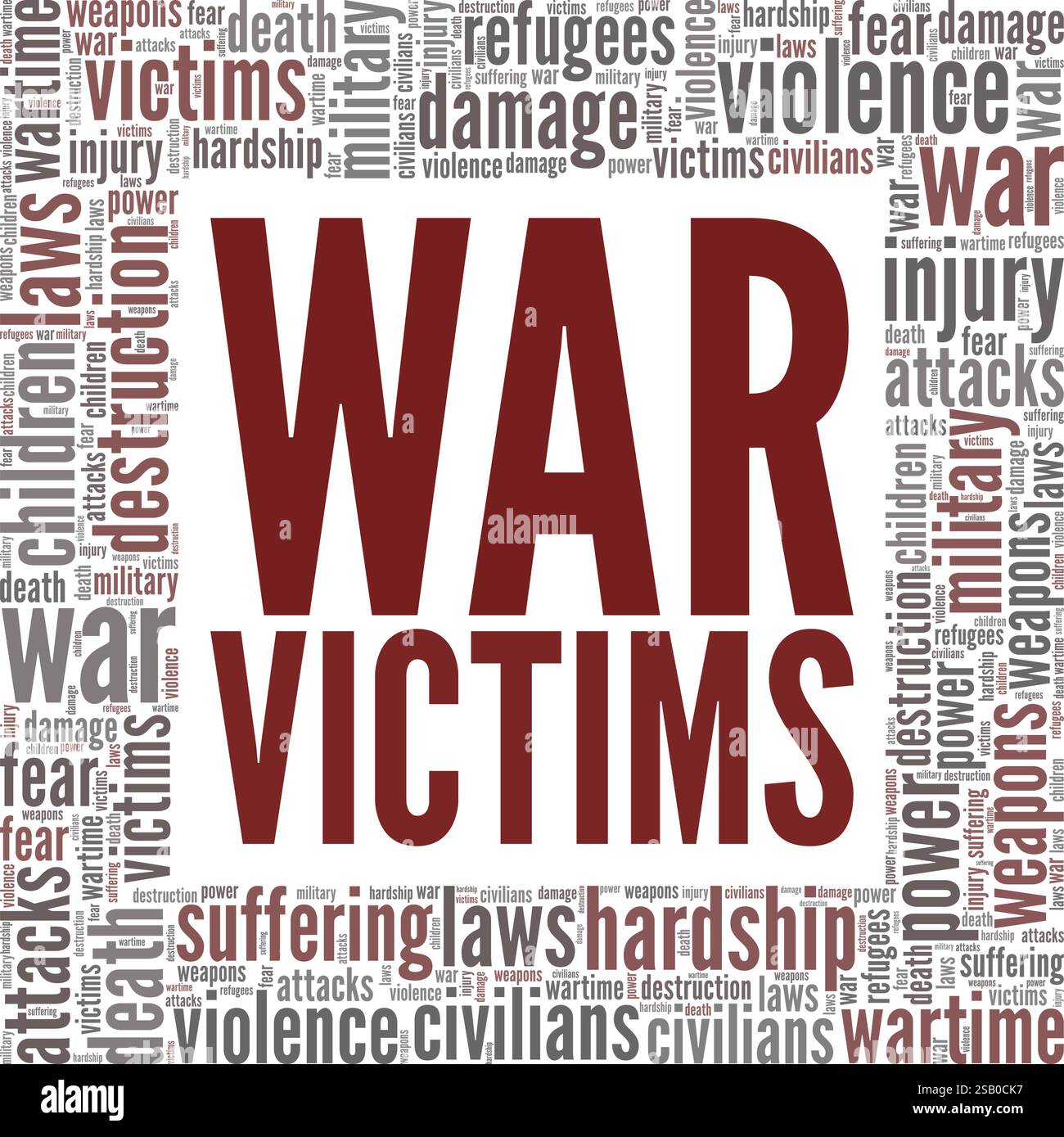 War Victims word cloud conceptual design isolated on white background ...