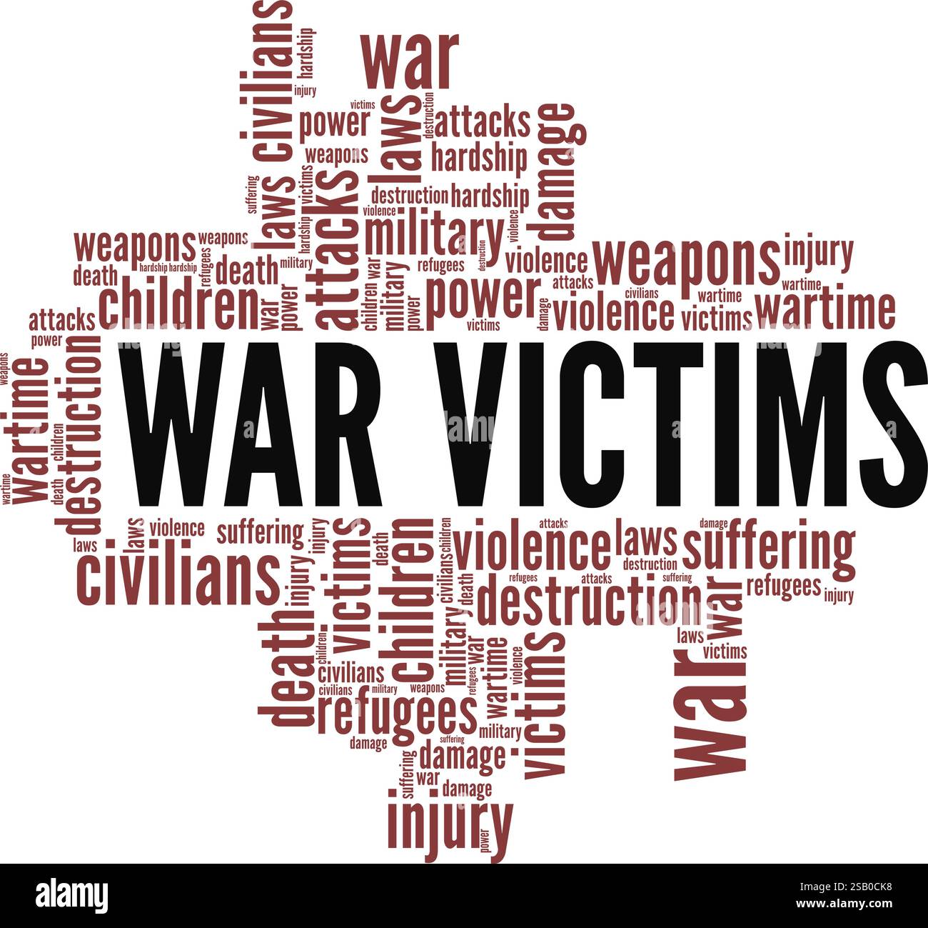 War Victims word cloud conceptual design isolated on white background ...