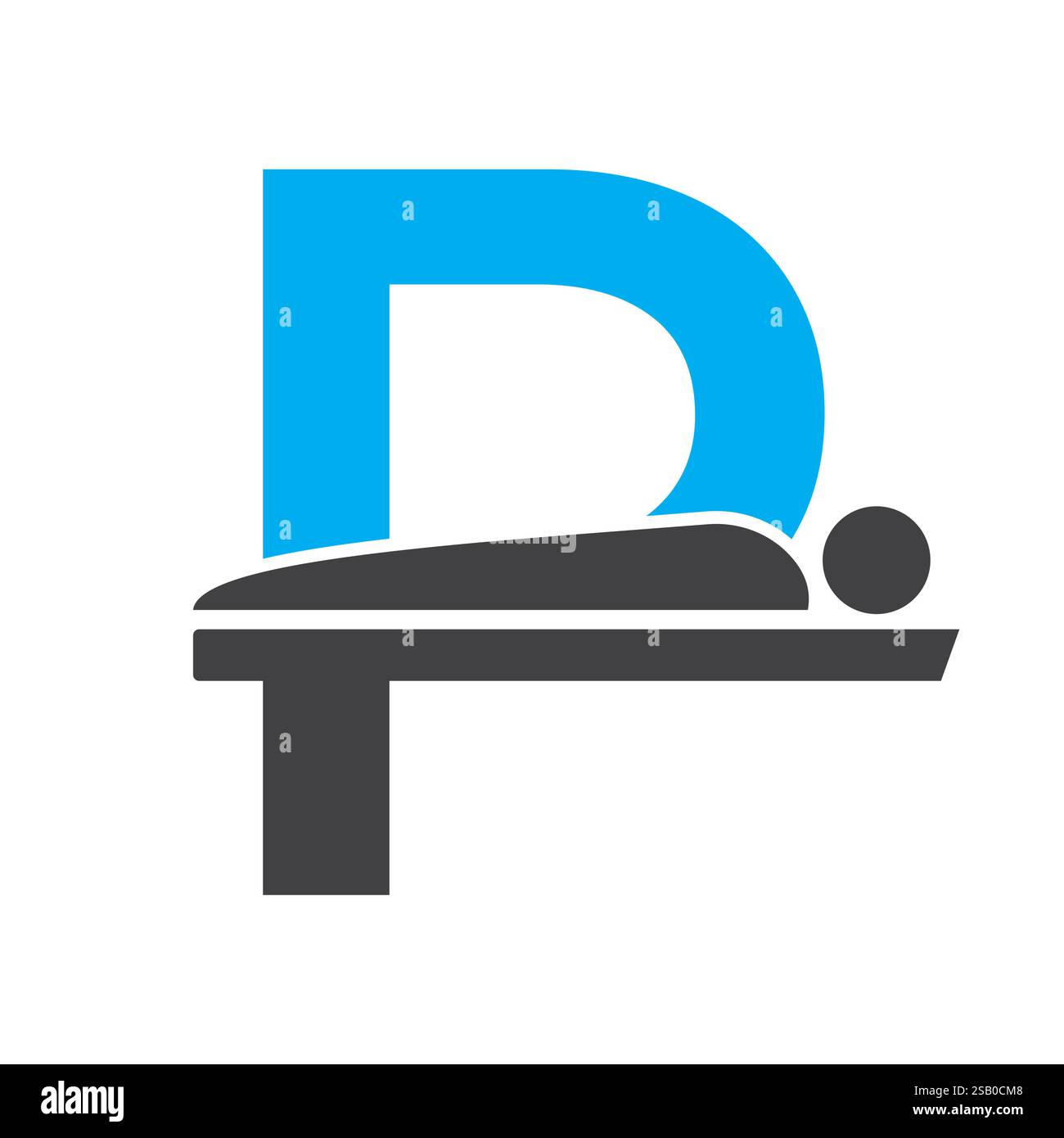 Initial Letter P MRI Symbol Of Medical MRI Procedure Vector Template ...