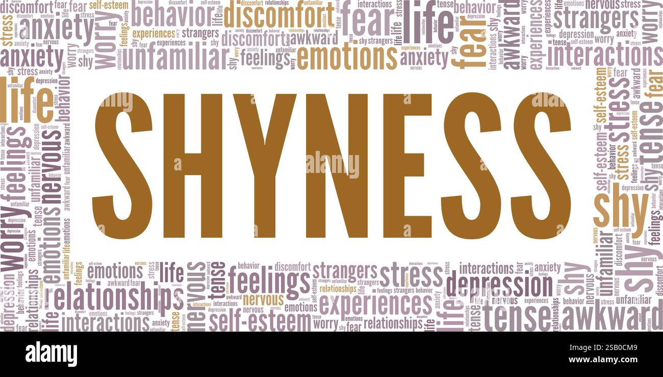Shyness word cloud conceptual design isolated on white background Stock ...