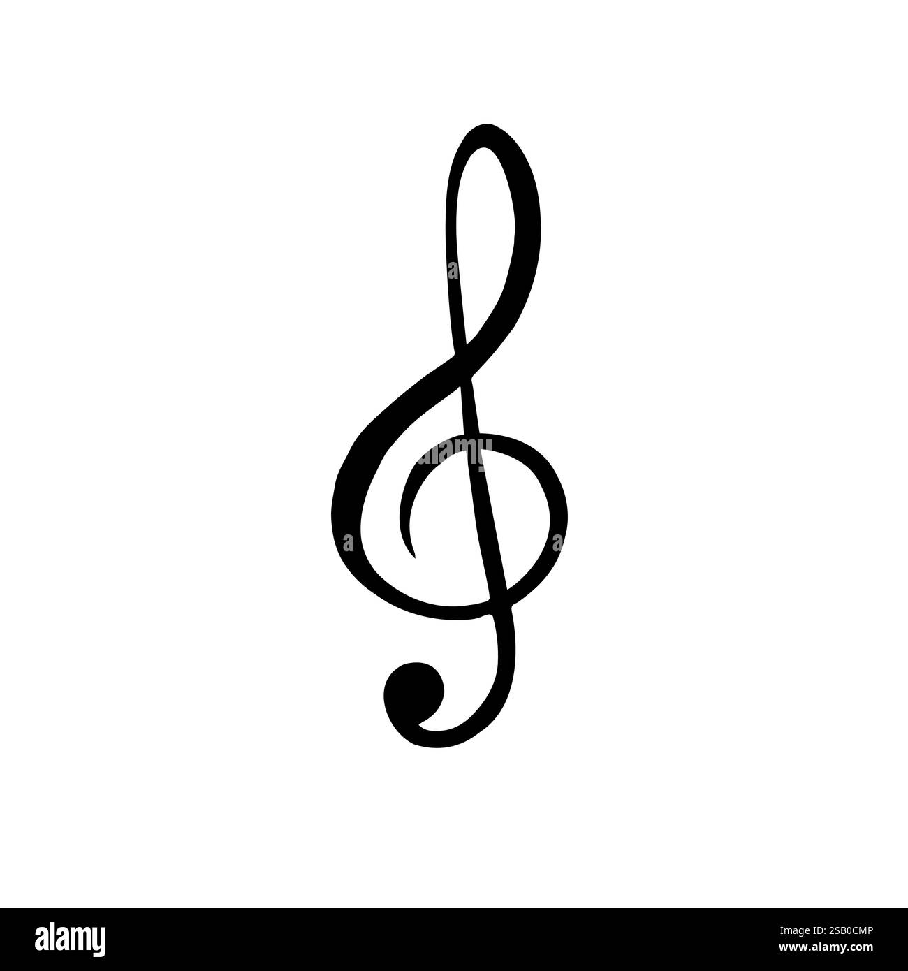Vector hand drawn doodle sketch black music treble clef note isolated ...