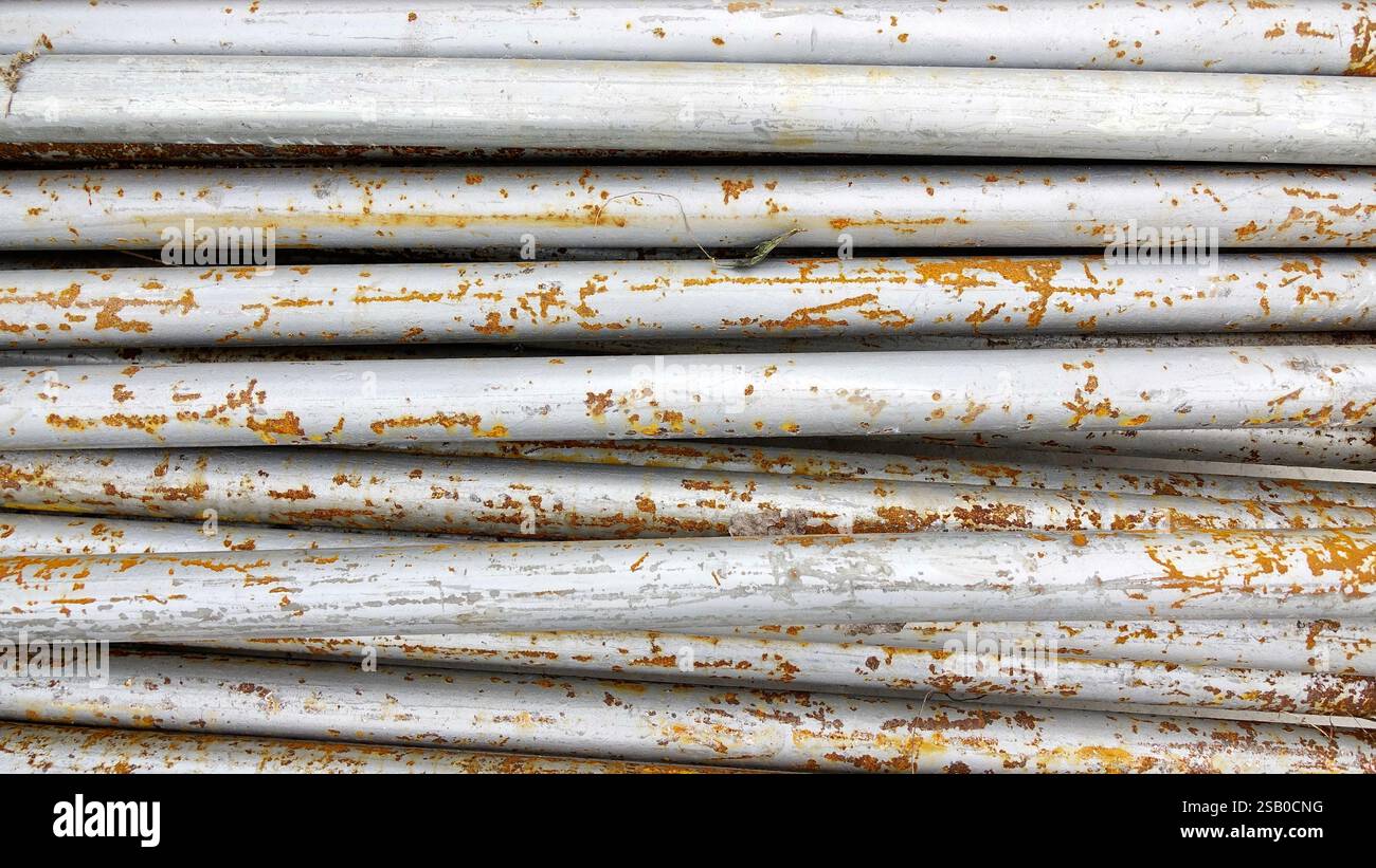 Pipes used for fastening wooden beams in concrete construction. Pipes ...