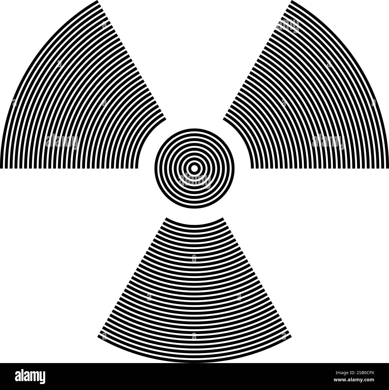 radiation warning sign, black and white hazard symbol, vector isolated on white Stock Vector ...
