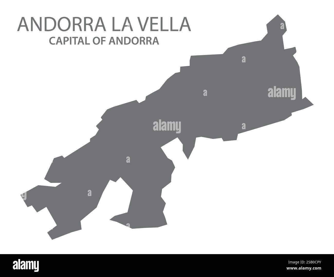 Andorra la Vella capital city map of Andorra grey illustration ...