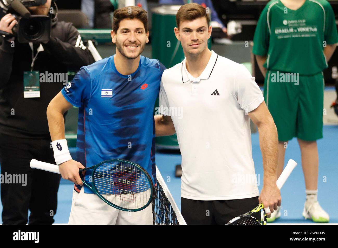 Yshai Oliel of Israel, left, and Maximilian Marterer of Germany pose ...