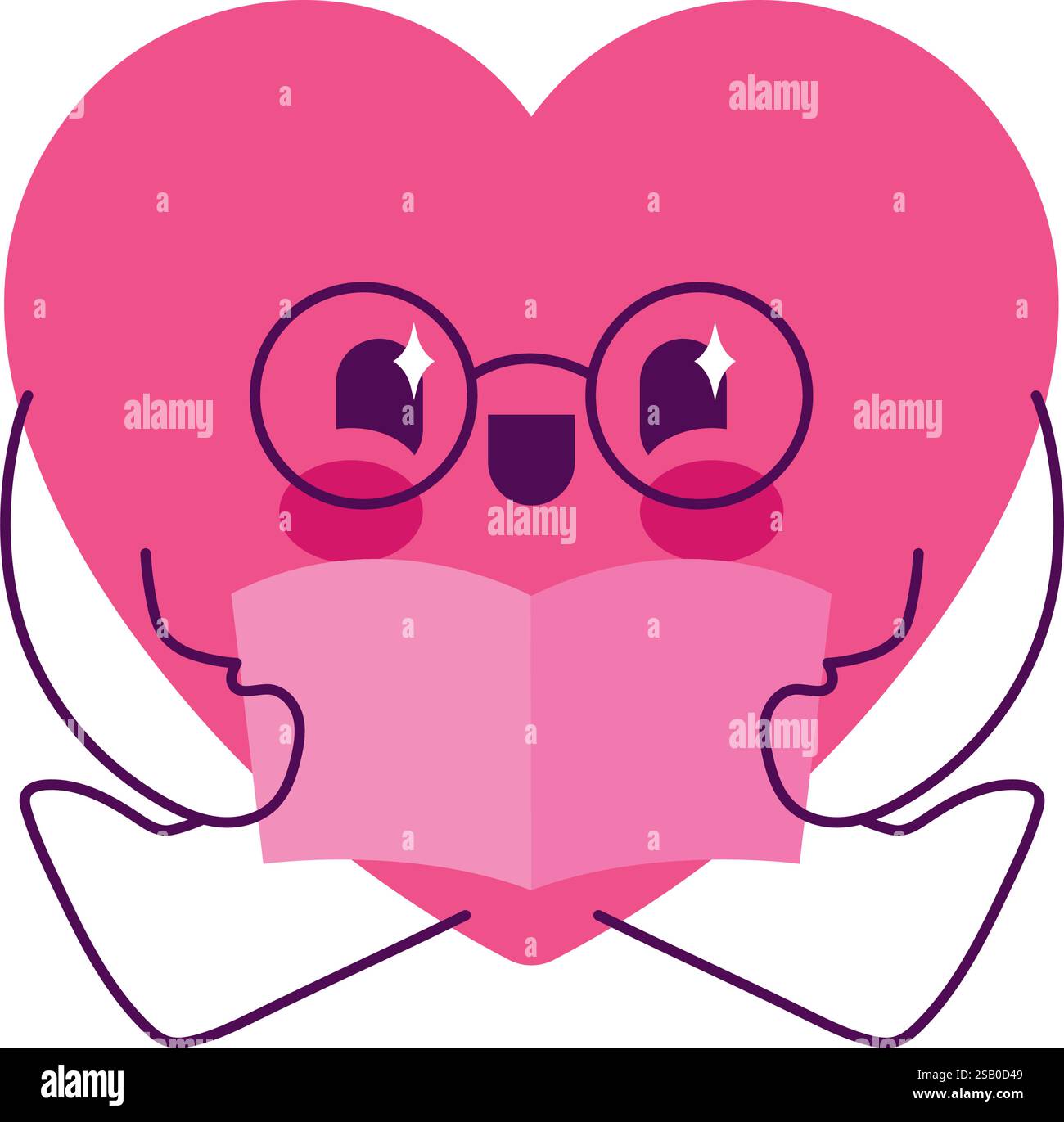 Heart reading a letter Illustration Stock Vector Image & Art - Alamy