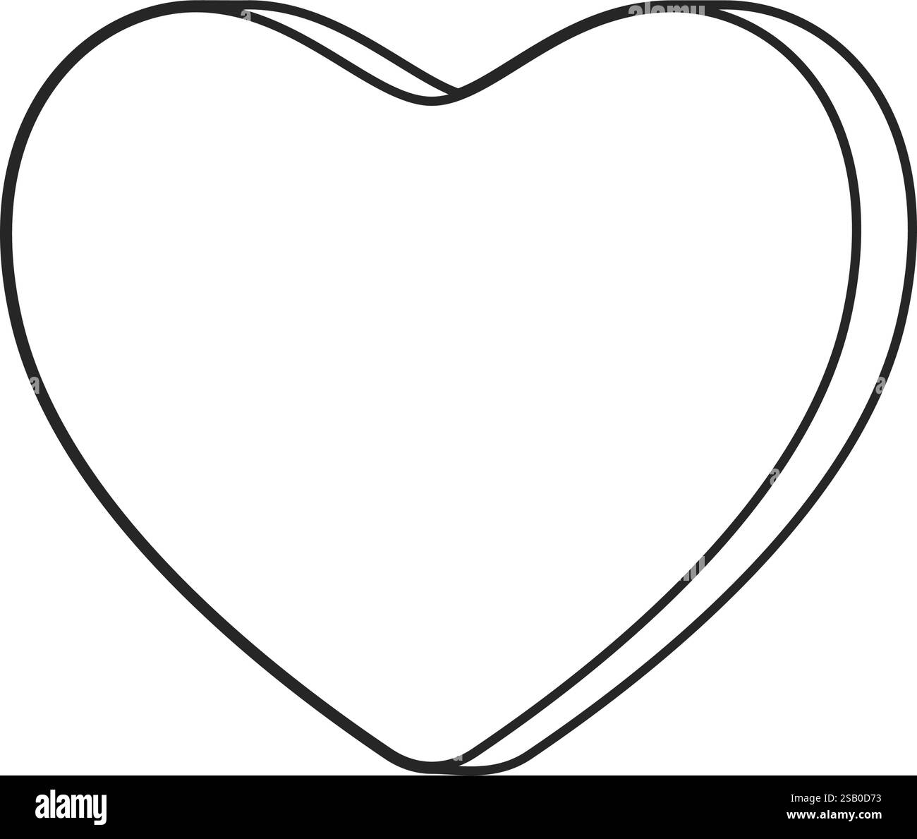 Candy heart or love heart shaped sweet in outline vector illustration ...