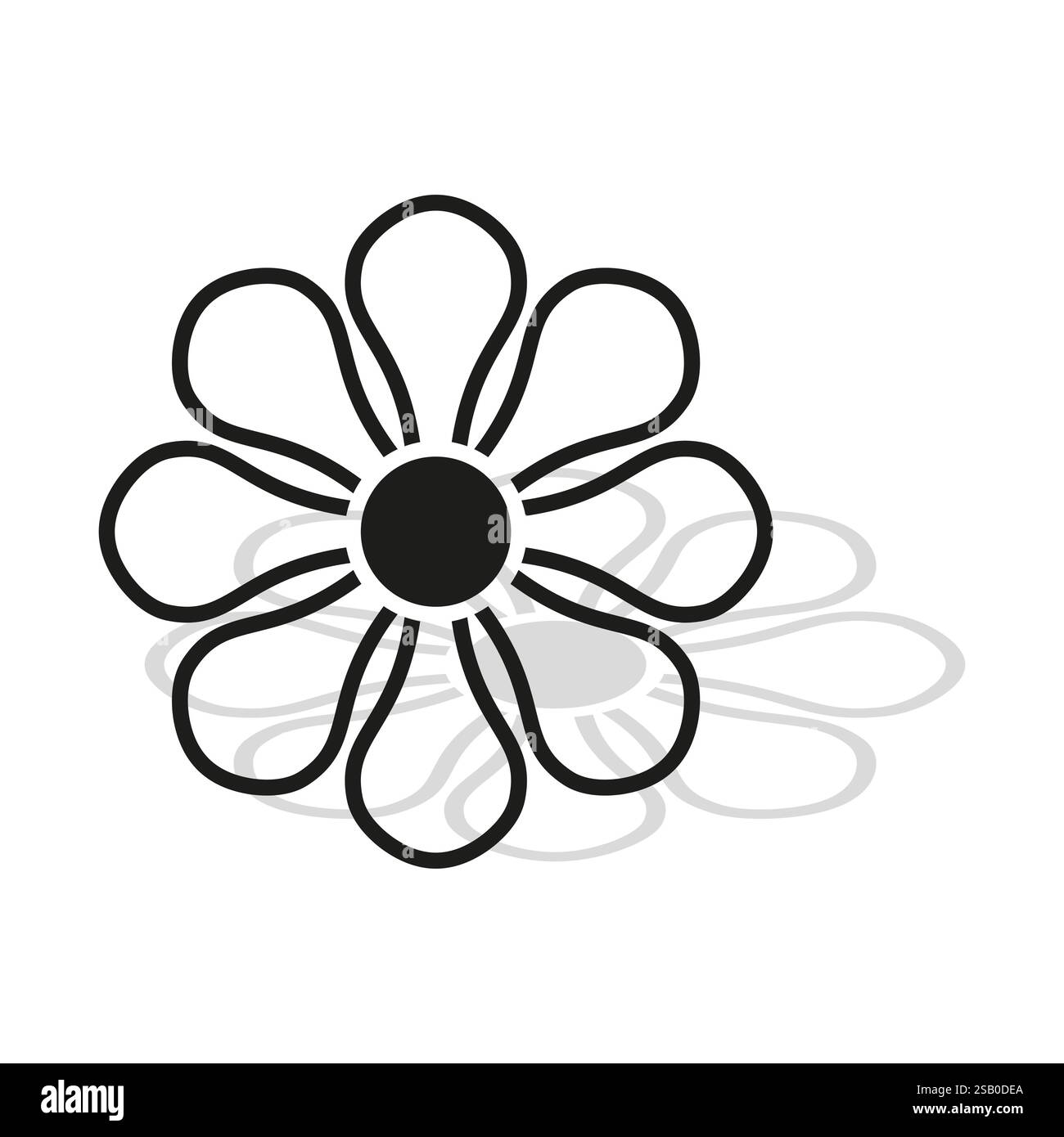 Simple flower icon. Line art design. Minimal floral element. Decorative ...