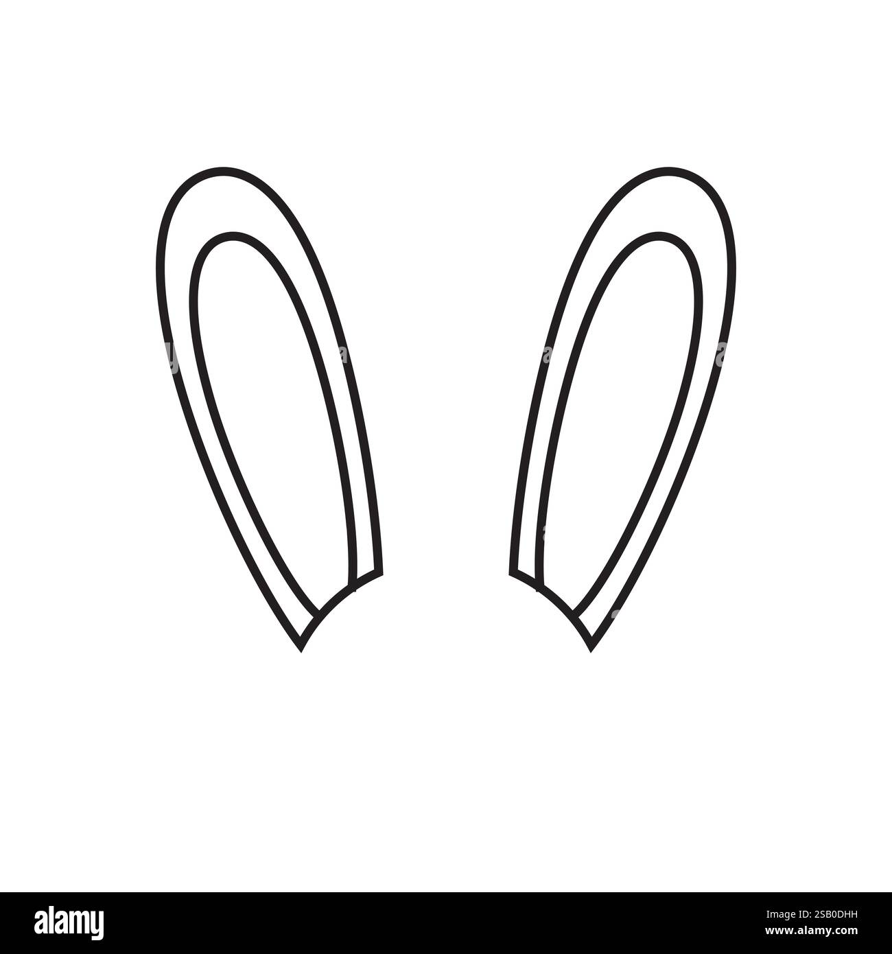 Vector flat rabbit bunny ears isolated on white background Stock Vector ...