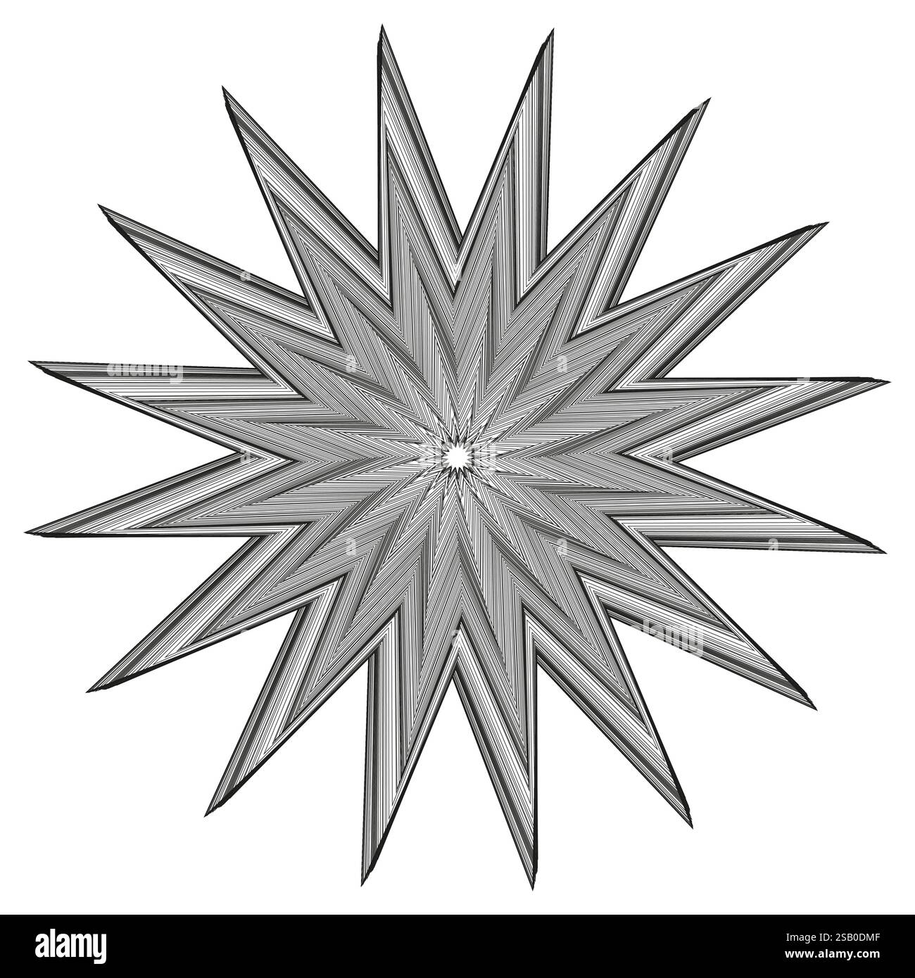 Grey star icon. Subtle starburst outline. Monochrome geometric shape ...