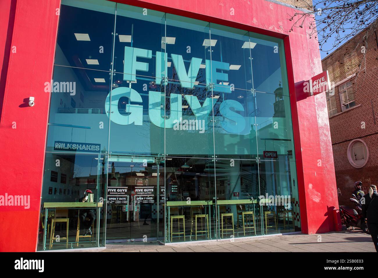 Uxbridge, UK. 30th January, 2025. A Five Guys burger restaurant in ...