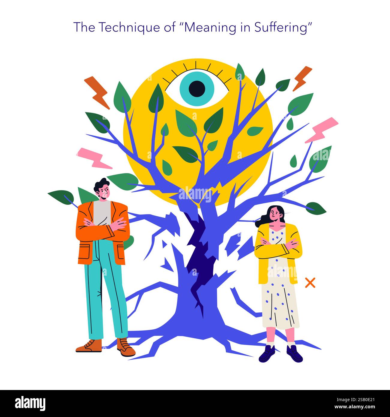 Logotherapy concept illustration. The illustration explores the ...