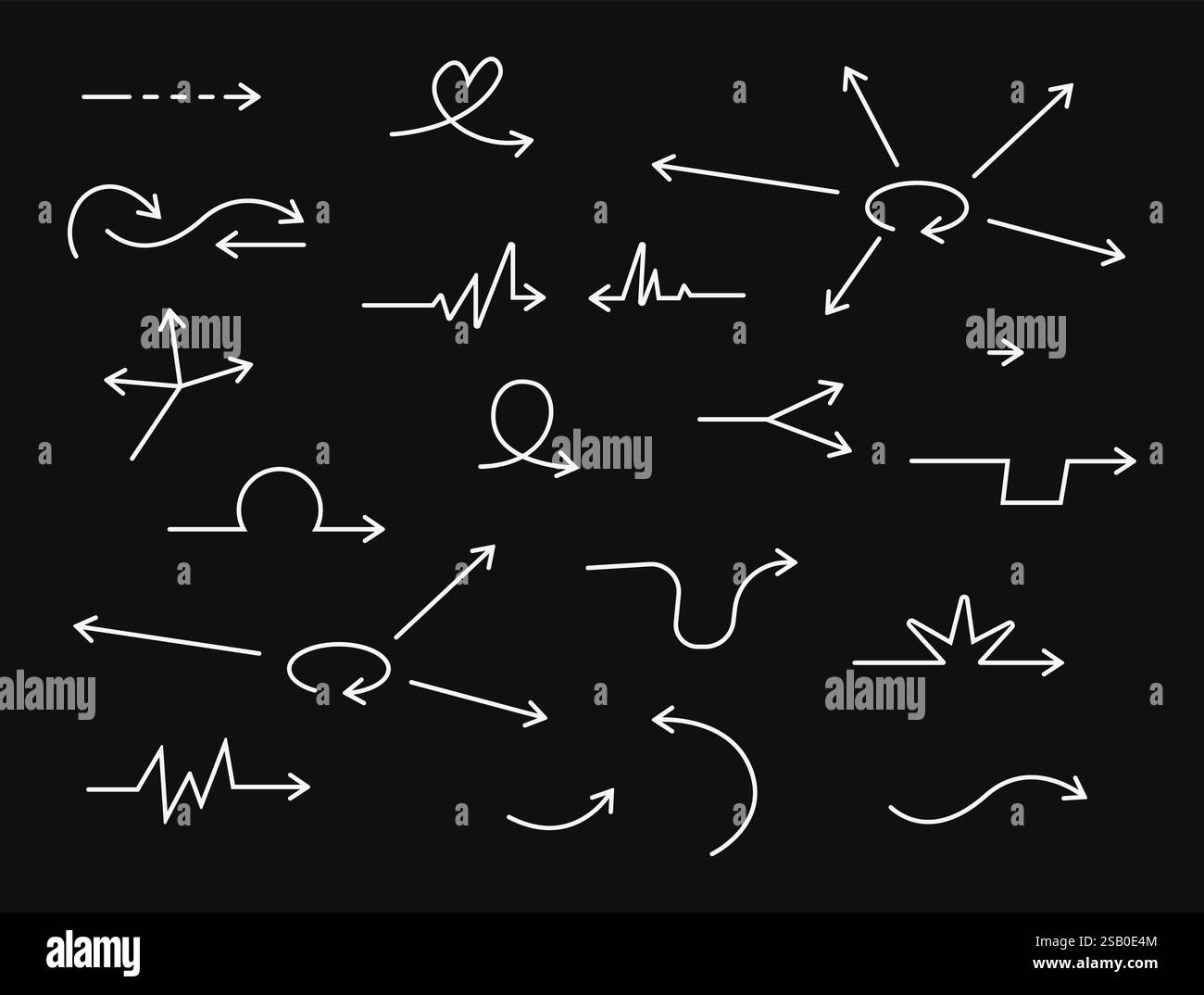 Arrow vector hand drawn sketch icon set. Doodle sketch hand drawn ...