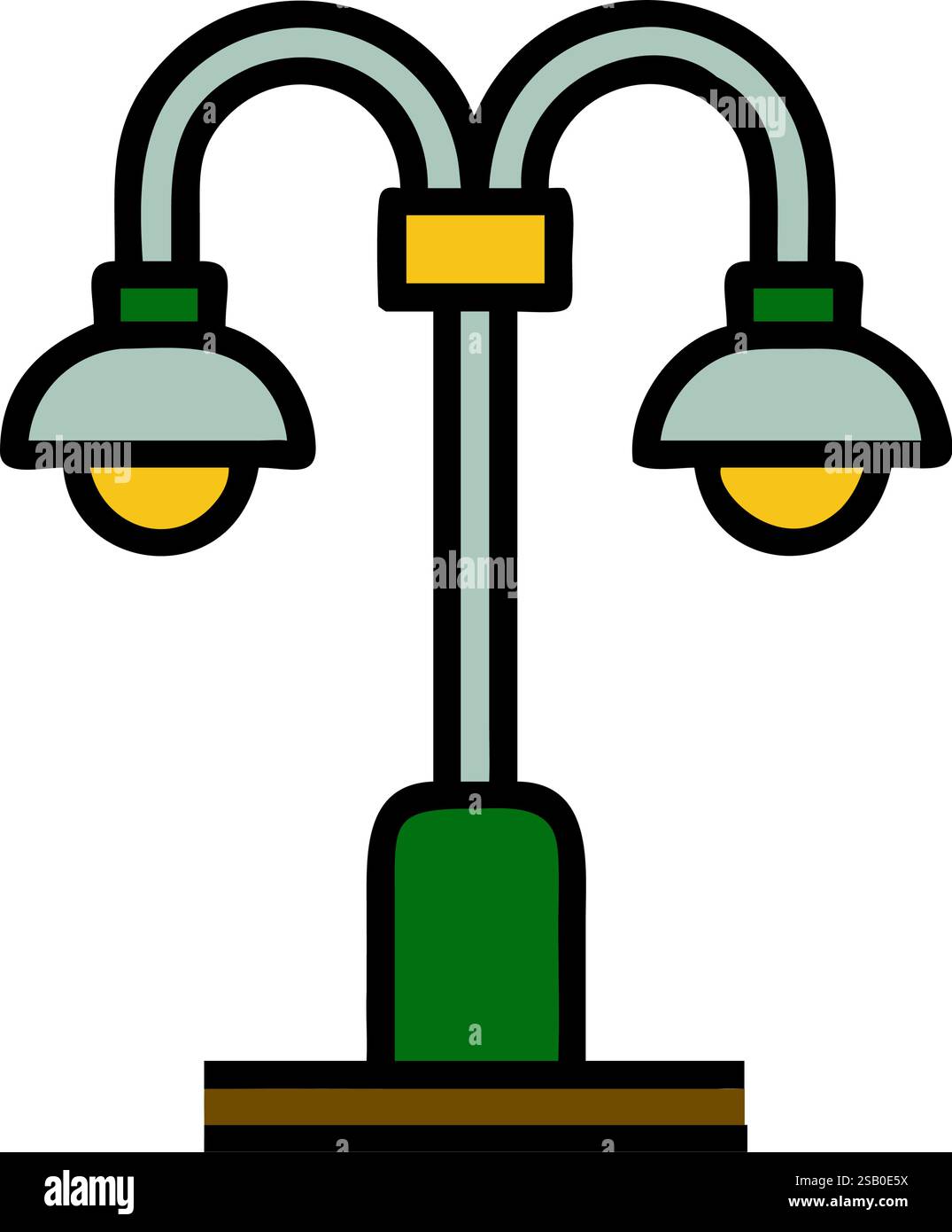Classic double head street lamp post illustration Stock Vector Image ...