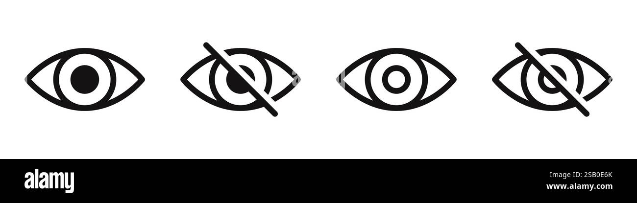 Eye icons set. Eyesight symbol. Vector illustration Stock Vector Image ...