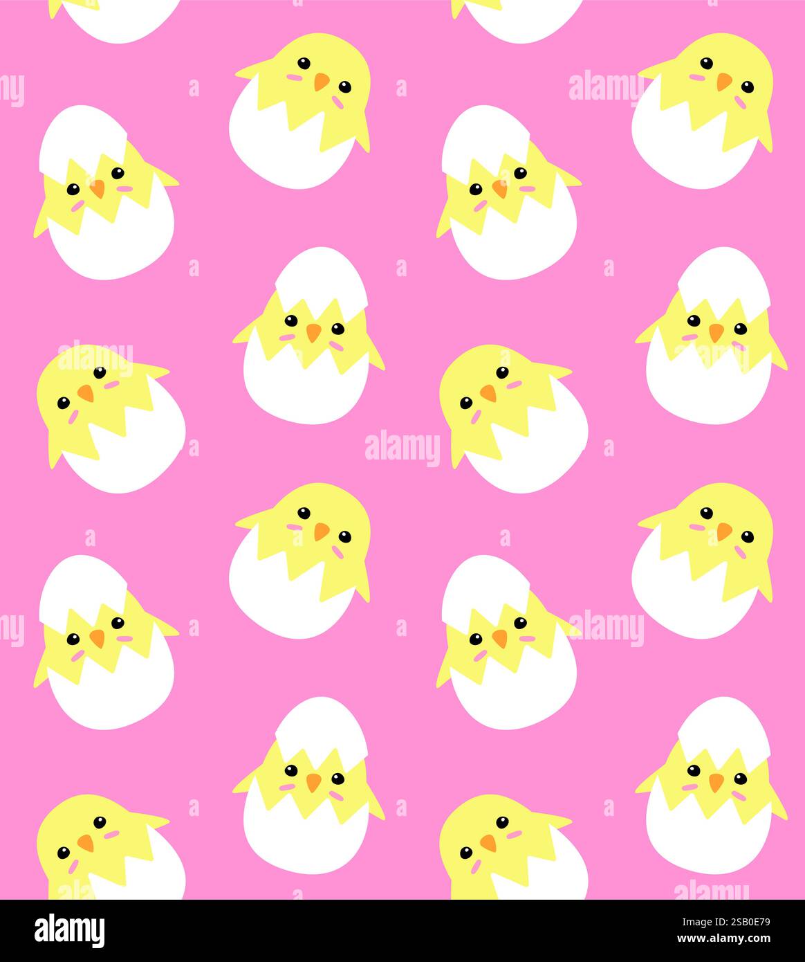 Vector seamless pattern of colored flat cartoon doodle colored chick in ...