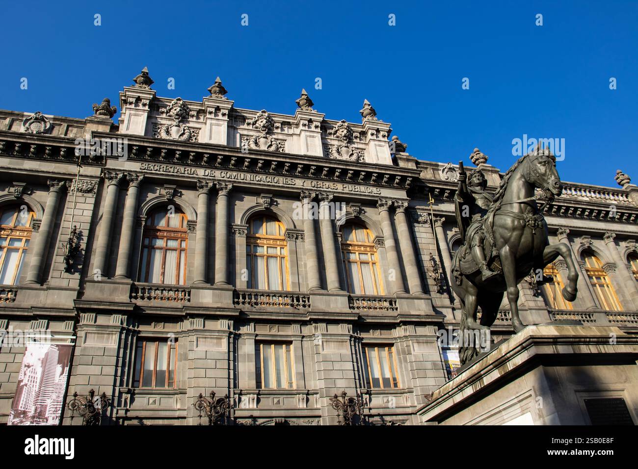 Mexico City, Mexico November 12, 2024: Equestrian statue of King Charles IV of Spain, also known ...