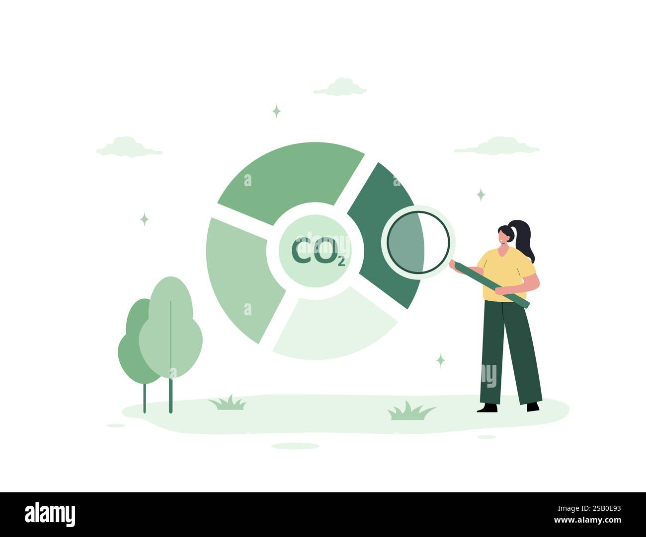 CO2 neutral. Net zero emissions and carbon dioxide balance. Eco industrial development concept ...