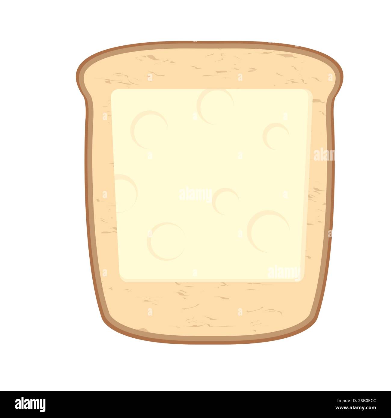 Breakfast food toast with a slice of cheese cartoon illustration Stock ...