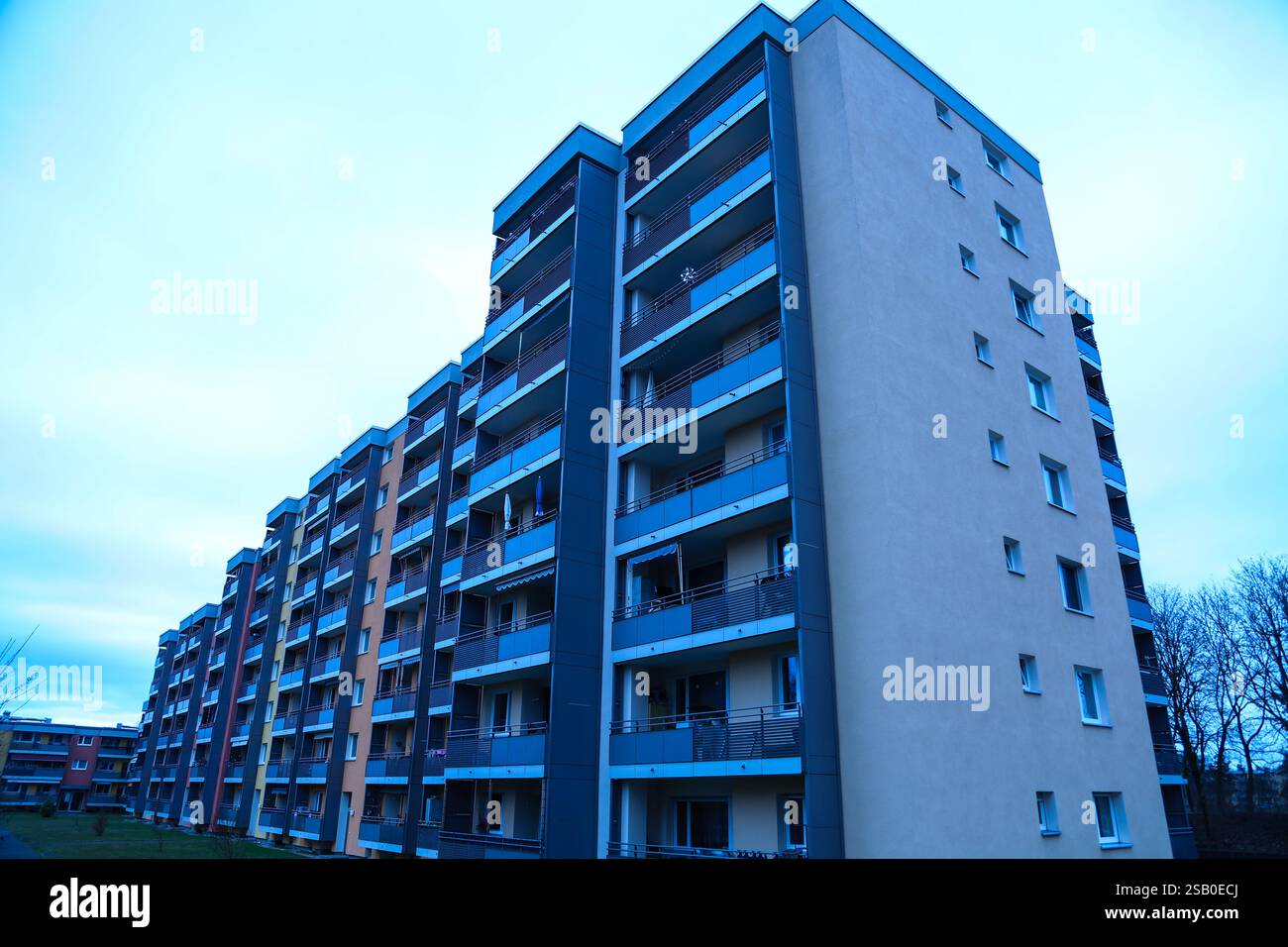 skyscraper in Germany, apartment, architecture, blue sky Stock Photo ...