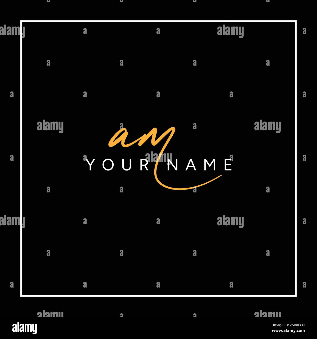 Simple Signature Logo for Alphabet AM - Handwritten Signature for ...