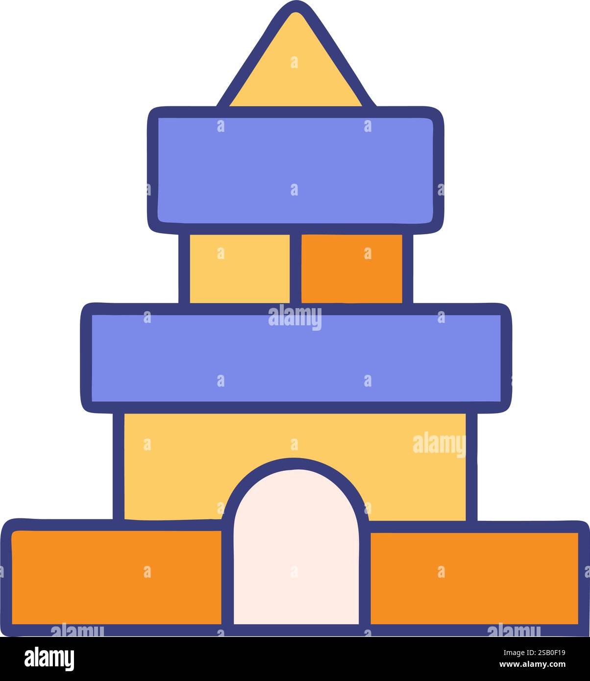 Wooden castle building blocks toy icon Stock Vector Image & Art - Alamy