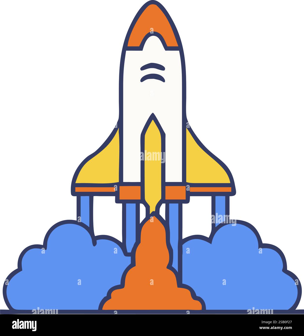 Isolated rocket taking off Stock Vector Images - Alamy