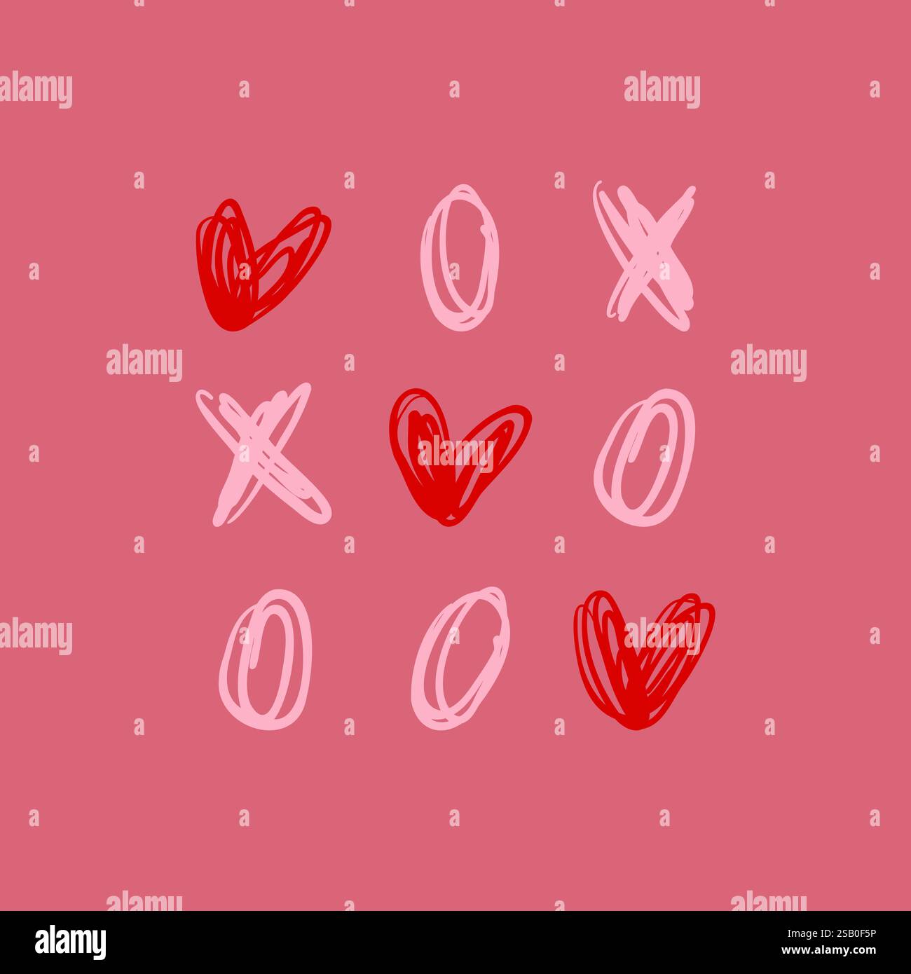 XO cross zero vector elements. tic tac toe arrangement. Hand drawn ...