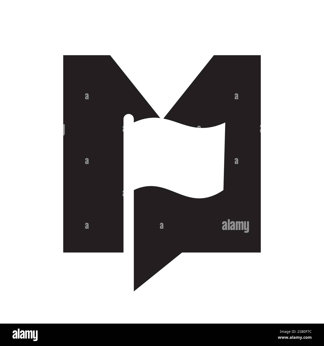 Initial Letter M Golf Flag Logo Design, Sport concept. Goal Achievement ...