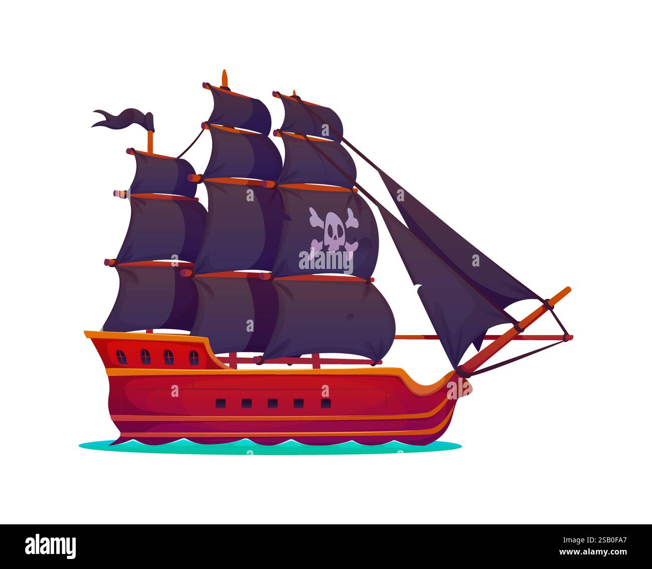 Buccaneer pirate ancient caravel sail ship. Corsair historical galleon ...