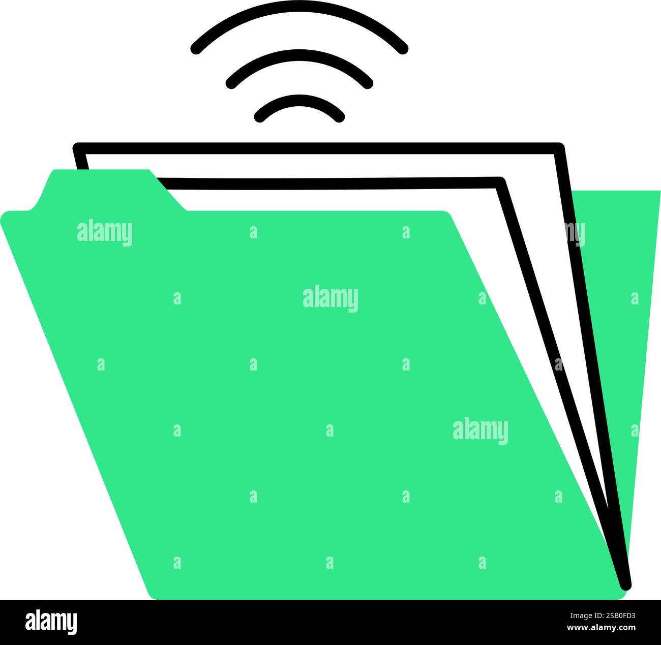 Wireless file storage data management illustration Stock Vector Image ...