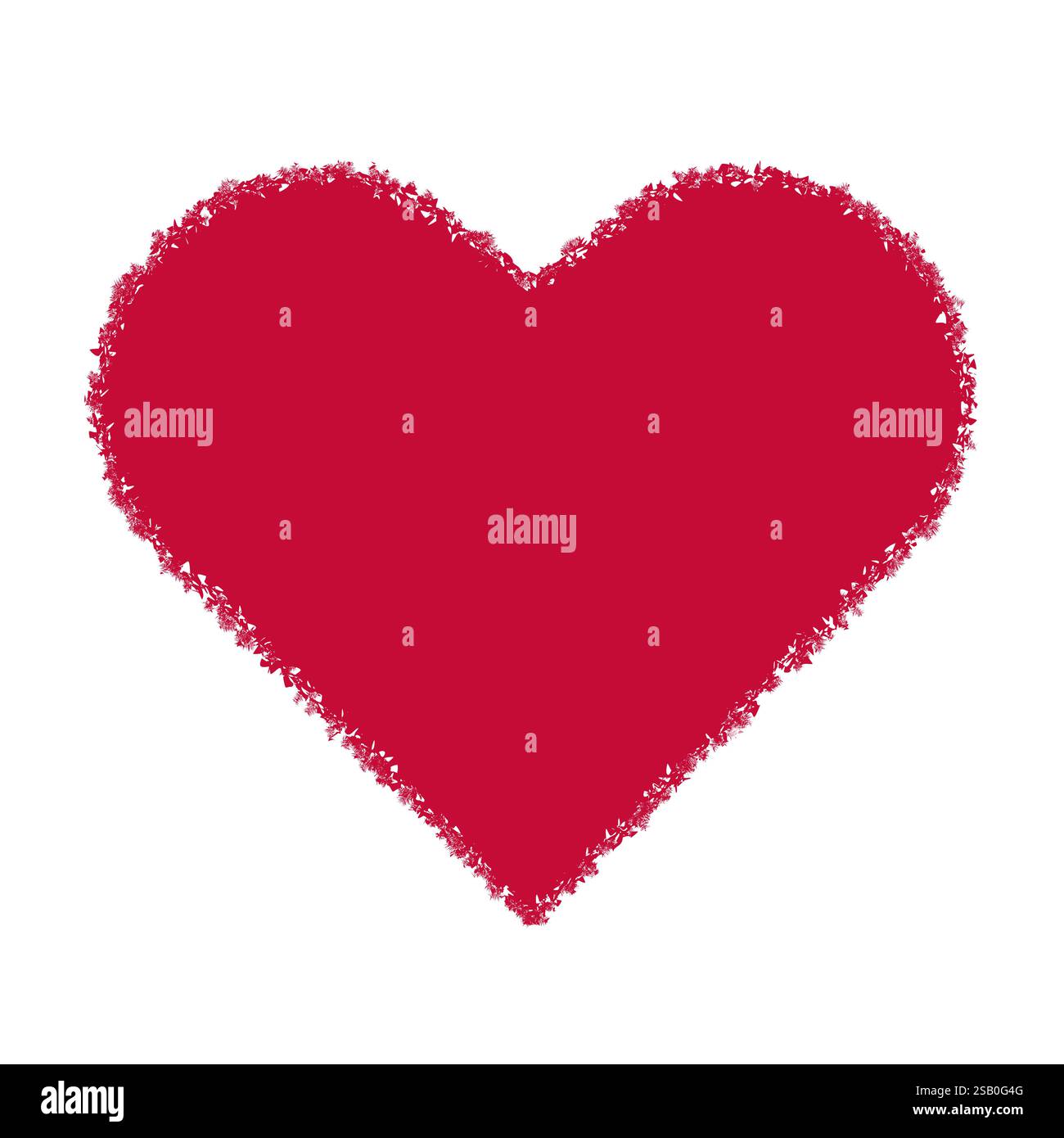 Red Textured Heart Illustration Isolated on White Background Stock ...