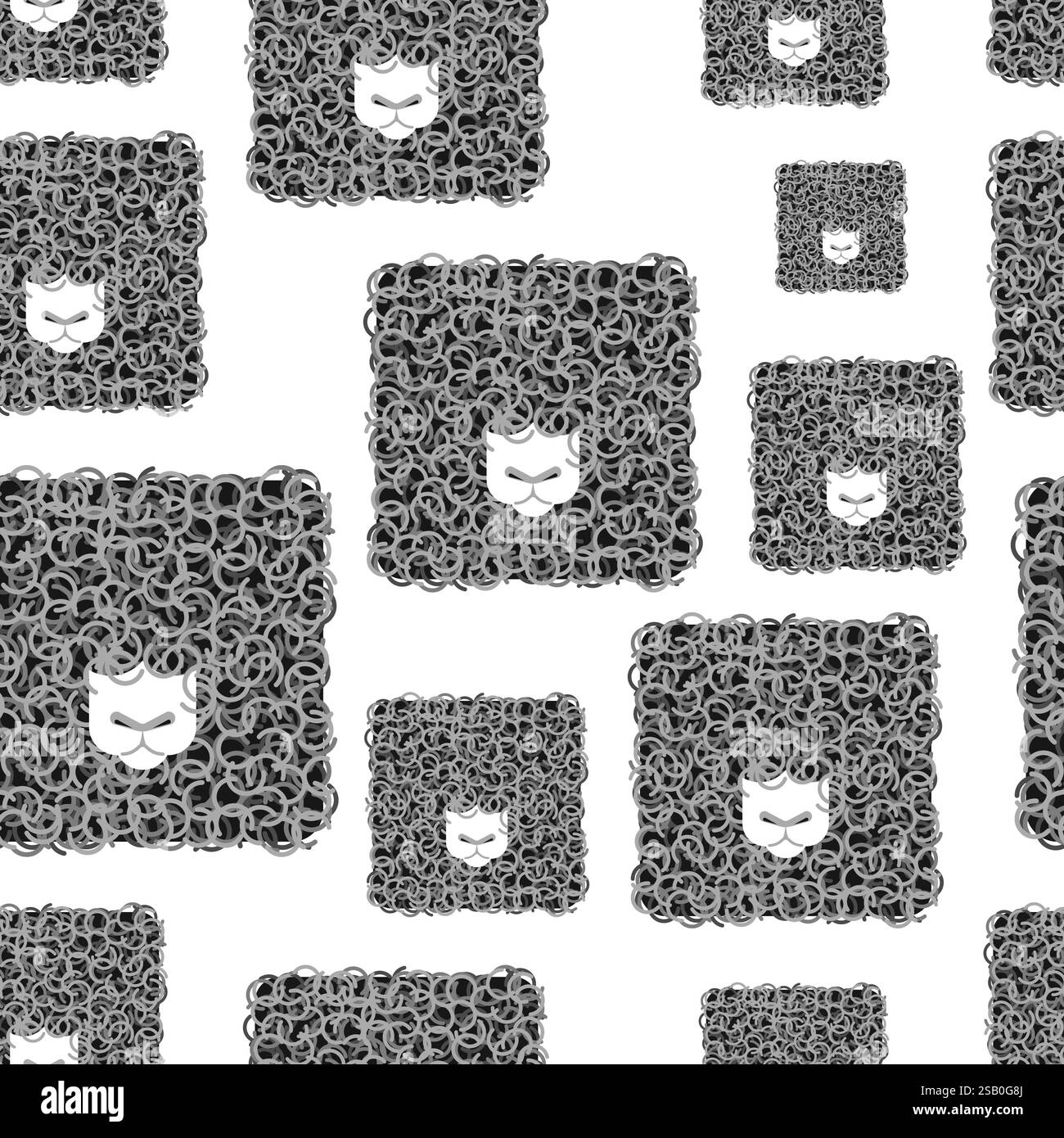 Sheep square pattern seamless. farm animal cartoon background. Ornament ...