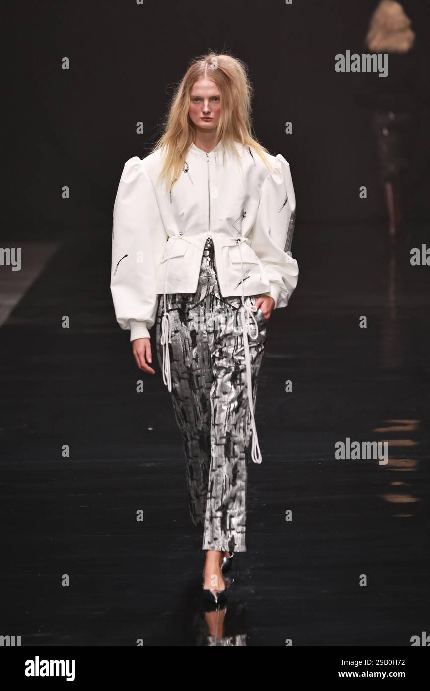 BERLIN, GERMANY - January 31: A model walks the runway during the Danny ...