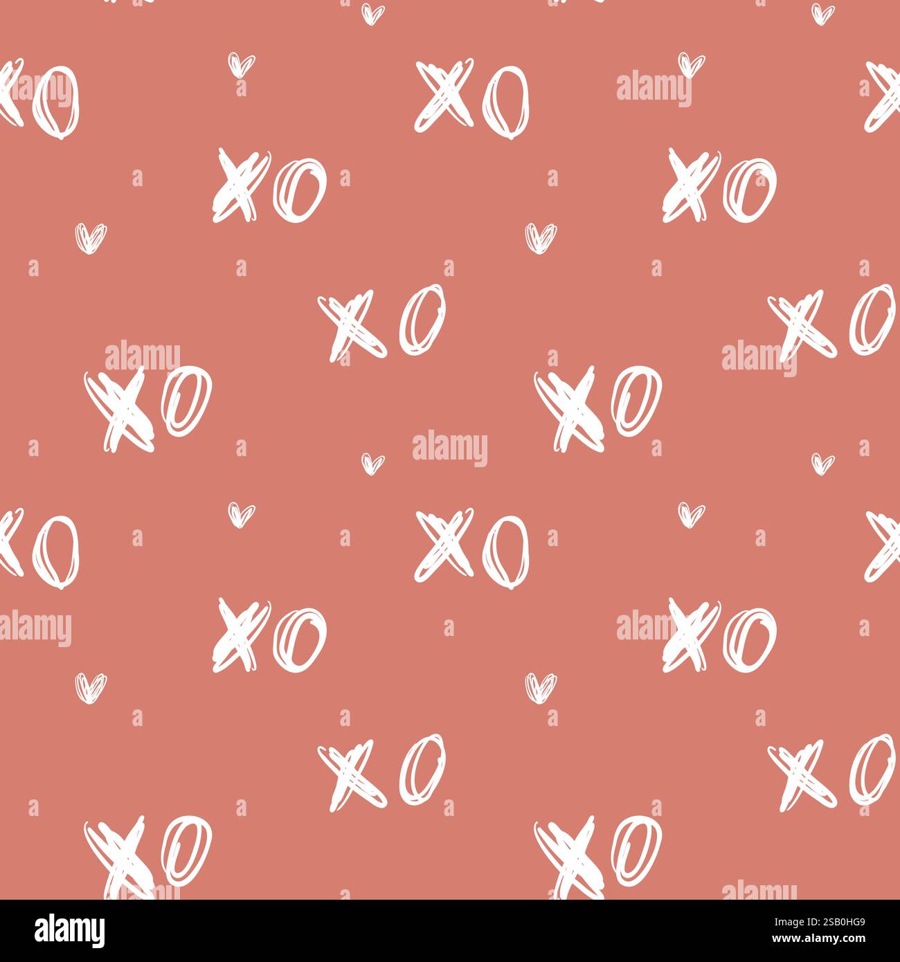 Seamless xo cross zero vector pattern. Hand drawn doodle sketch ...