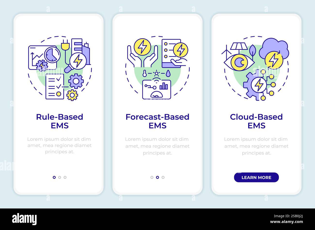 EMS system types onboarding mobile app screen Stock Vector Image & Art ...