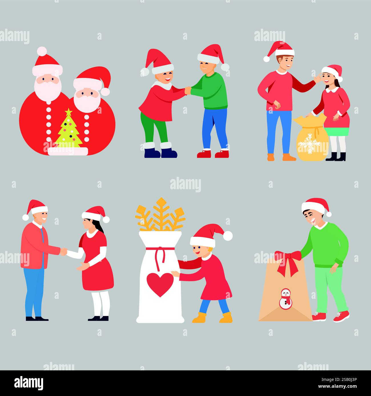 Festive family in santa Stock Vector Images - Alamy