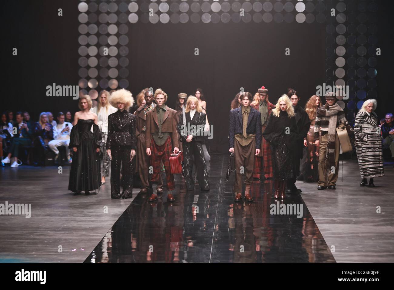 BERLIN, GERMANY - January 31: A model walks the runway during the Danny ...