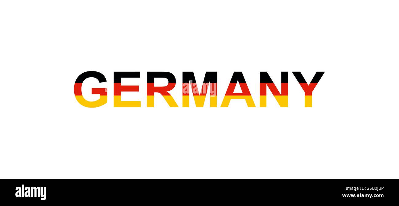 Letters Germany in the style of the country flag. Germany word in ...