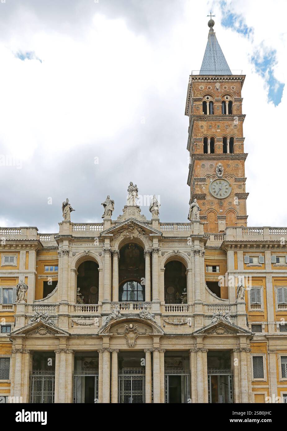 Front View of Papal Basilica di Santa Maria Maggiore in Rome Italy ...