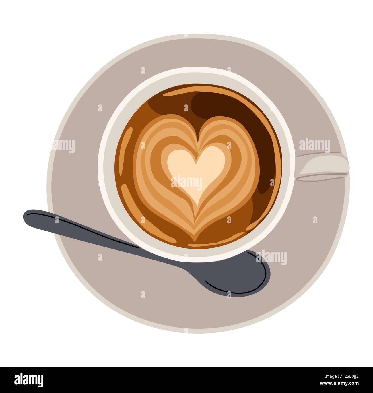 Espresso cup saucer heart Stock Vector Images - Alamy